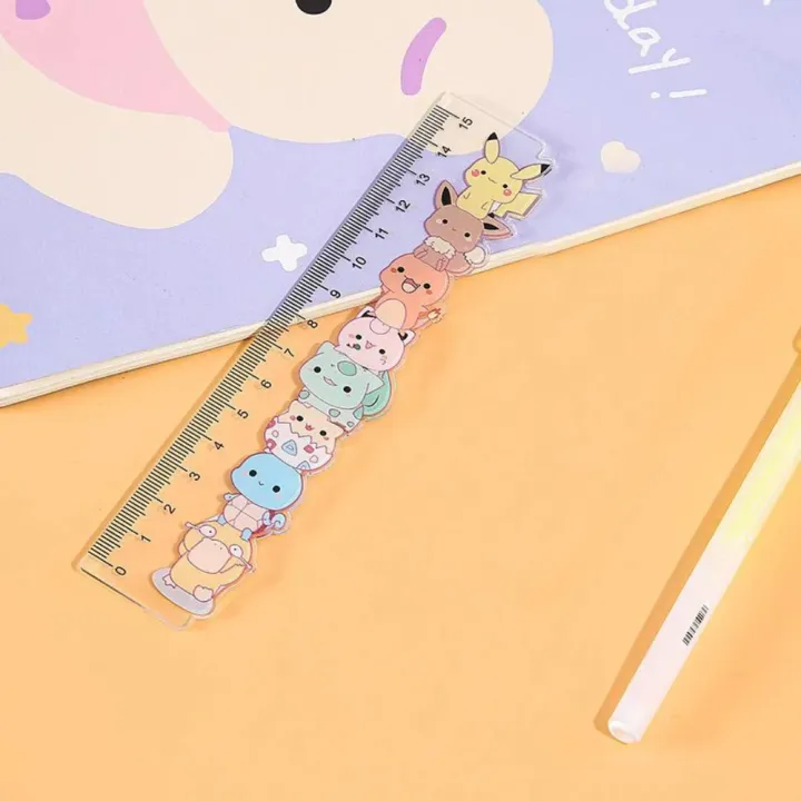 Kawaii Pikachu Straight Rulers Cartoon Anime Doraemon Crayon Shin Chan ...