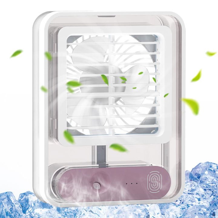 Cooling Fan, Small Desk Fan With Mist Spray, Battery Operated Water ...