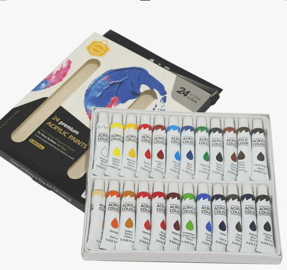 Acrylic Color Paints, Paint Tubes, Set of 12/24 Colours | Daraz.pk