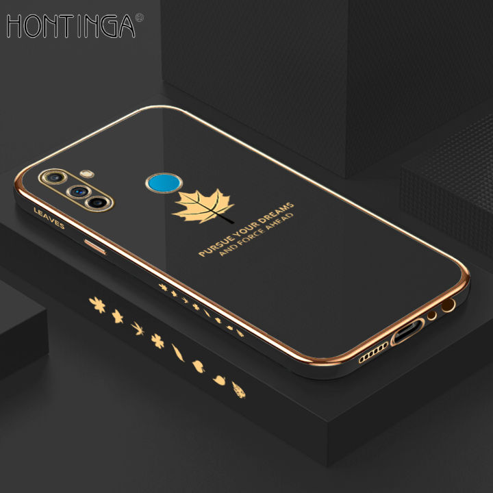 Hontinga for Realme C3 Back Cover Luxury 6D Plating Shiny Maple leaf ...