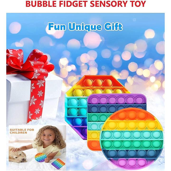 Push Pop Bubble Fidget Sensory Toys Autistic Children Silicone Bubble ...