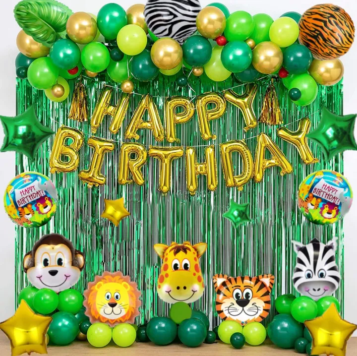 Zoo Jungle Animal Happy Birthday Decoration Theme set happy birthday ...