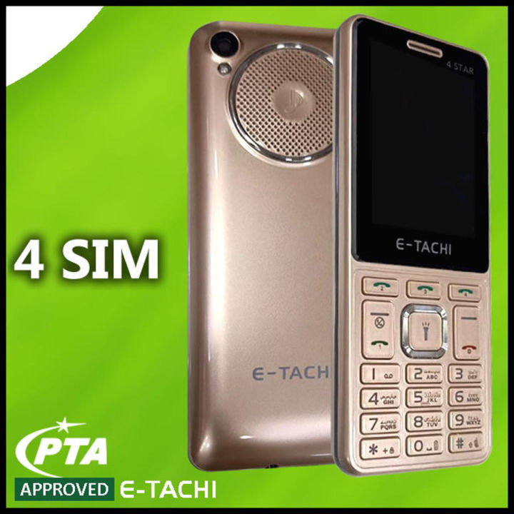 E Tachi Mobile 4 SIM Mobile Phone 4 Star - 3200 mAh Huge Battery ...