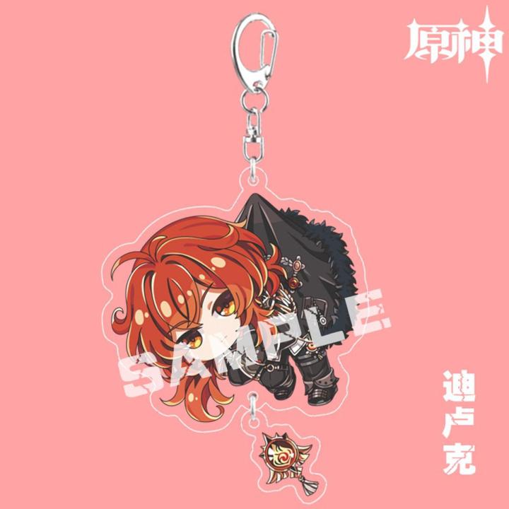 Anime Keychain Genshin Impact keqing Venti Diluc Klee Hung Key Chain ...