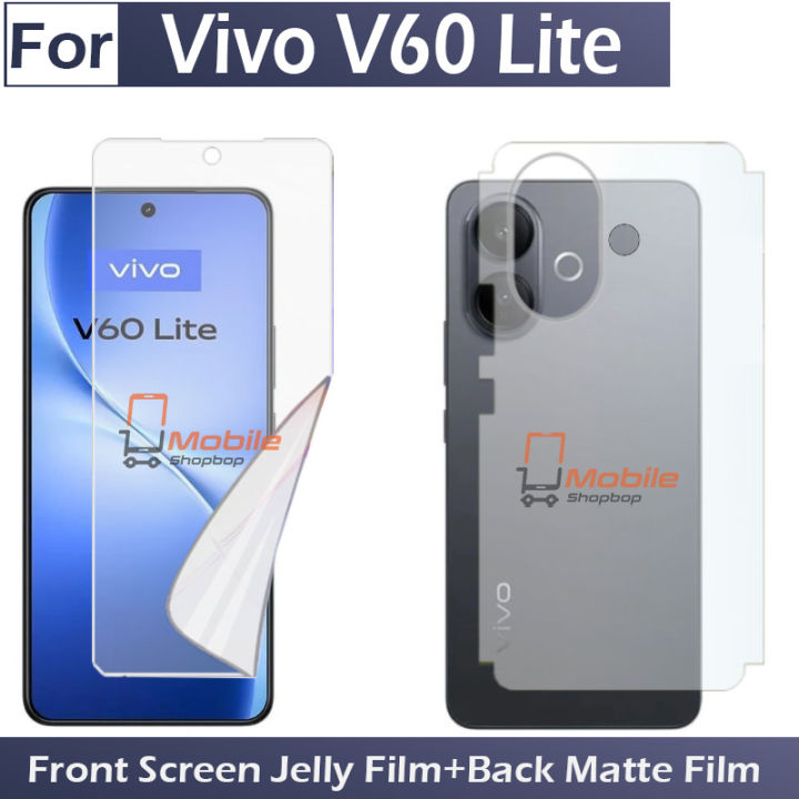 2 IN 1 Vivo V60 Lite Front Screen Jell y Film Protector Tpu Hydrogel ...