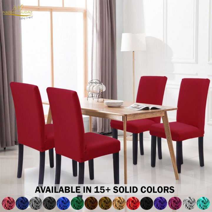 4 Dining Chair Cover Set Elastic Fitted Solid Color Jersey Cover Comfortable Chair Cover For Dining Room Daraz.pk