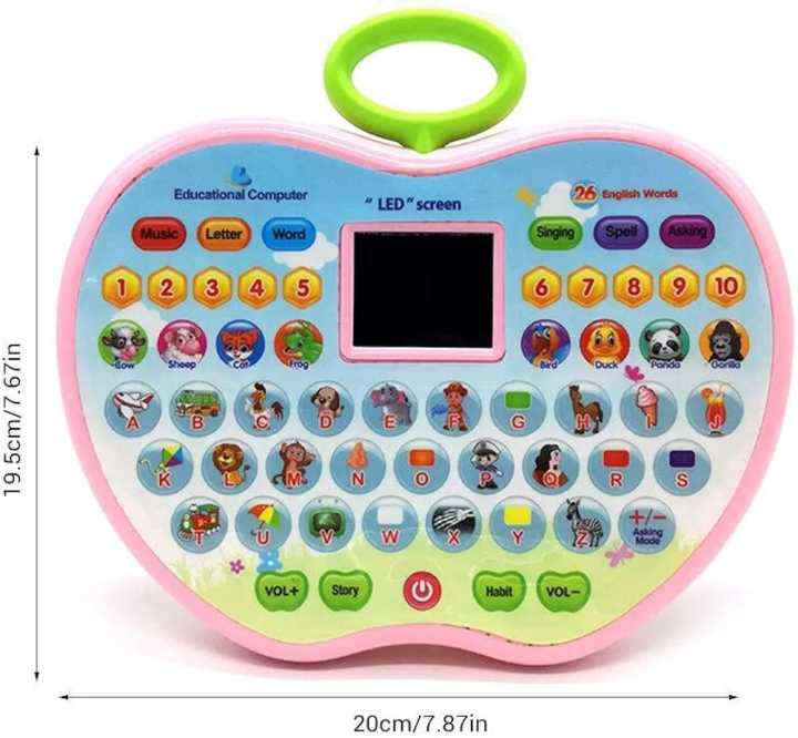 All in 1 Learning Tablet for kids | Apple Shape Kids Computer ...