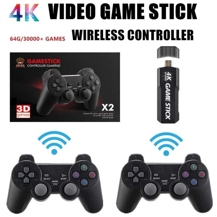 Game Stick X2 64GB Retro Video Game 4K 3D HD Console Wireless ...