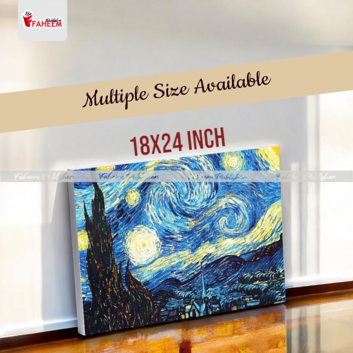 Faheem Publisher Starry Night UV Oil Canvas Artwork | Stunning Wall ...