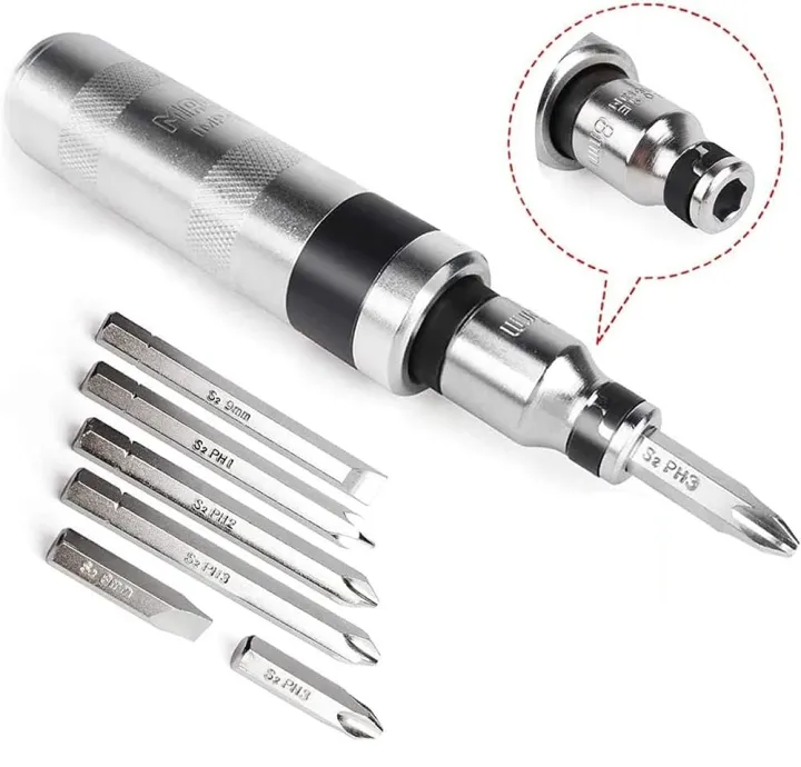 7Pcs Impact Screwdriver Set Manual Reversible Impact Screw Driver Kit ...