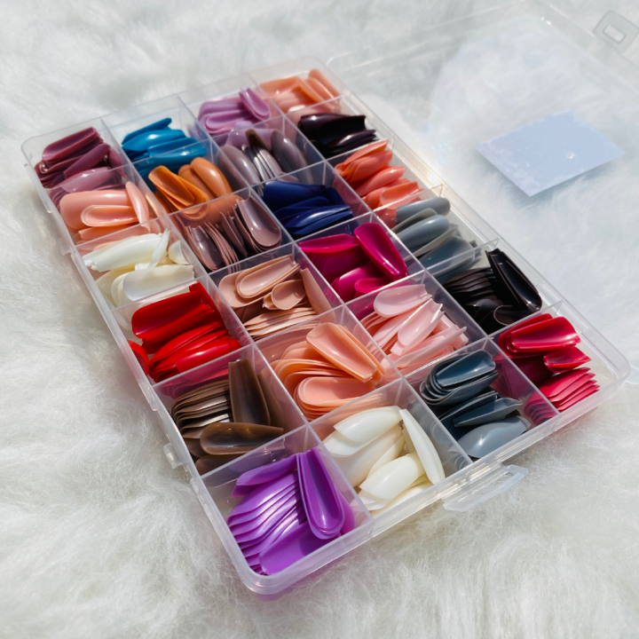 576 Pcs Box Colorful Artifical Nails Acrylic Full Cover Nail | Fake ...