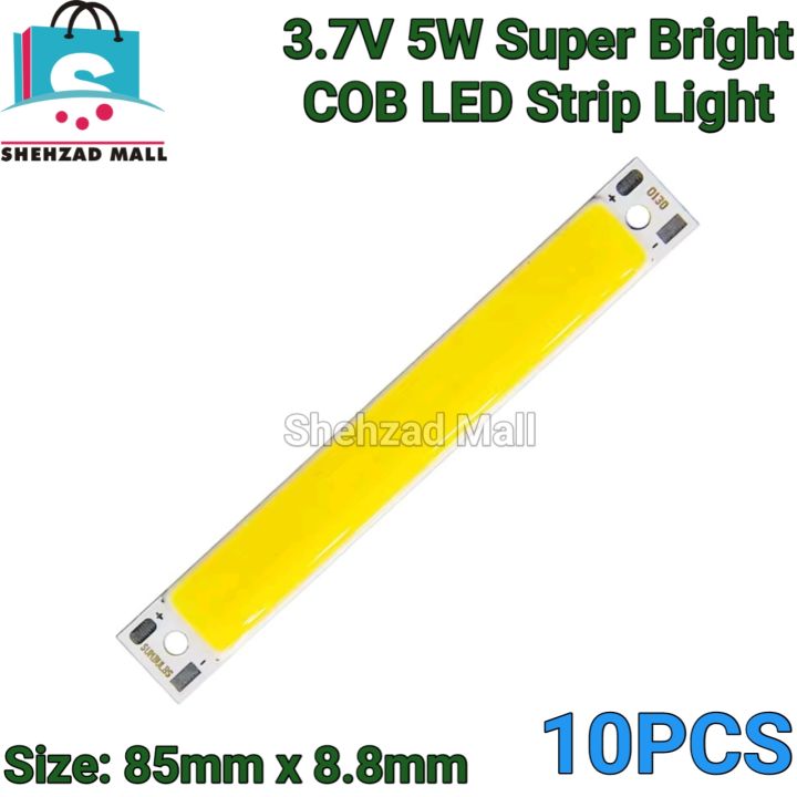10PCS 3.7V 5W Super Bright COB LED Strip Light – 6000K Cool White ...