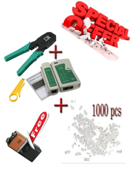Networking Cable Tester & Criping Tool With 1000 Network conectr | Daraz.pk