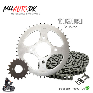 Suzuki GS 150 & 150SE Chain sprocket kit Garari Set | Daraz.pk