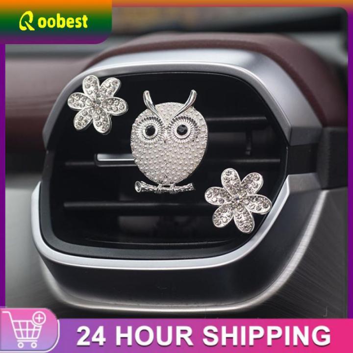 Pearl Owl Shape Car Air Outlet Perfume 90 Degree Conversion Direction ...