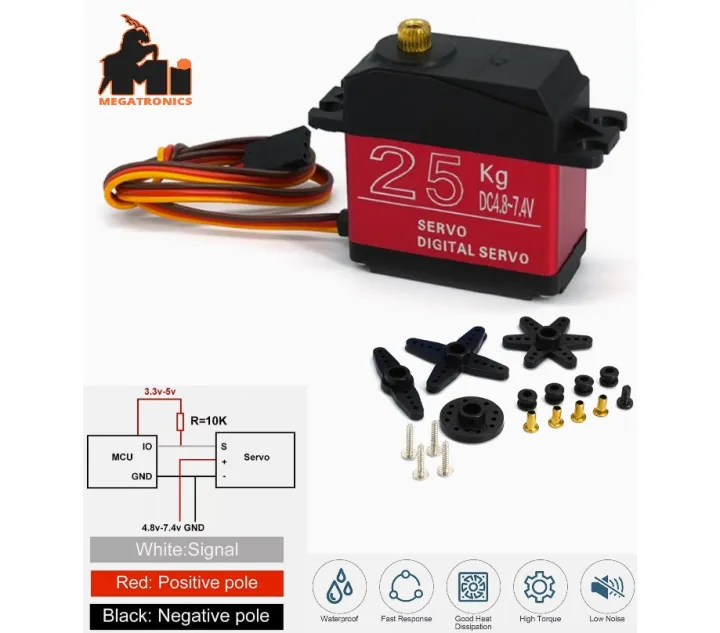 DS3225 25KG Metal Gear Waterproof Digital Servo HIGH TORQUE & SPEED 180 ...