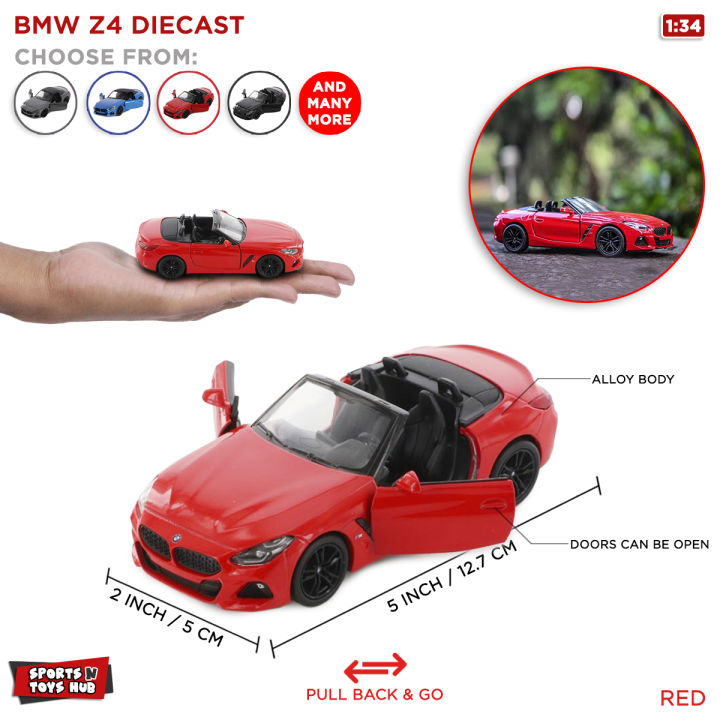 Kinsmart BMW Z4 2019 1:34 Scale Sports Diecast Metal Model Toy Car With ...