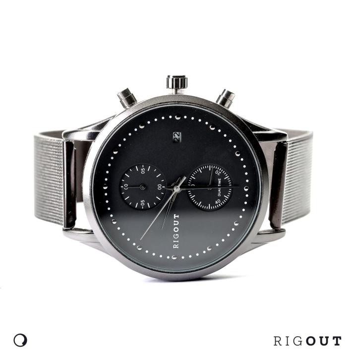 PHILOSOPHER - Chronograph Watch - Black Mesh Chain And Nylon White ...