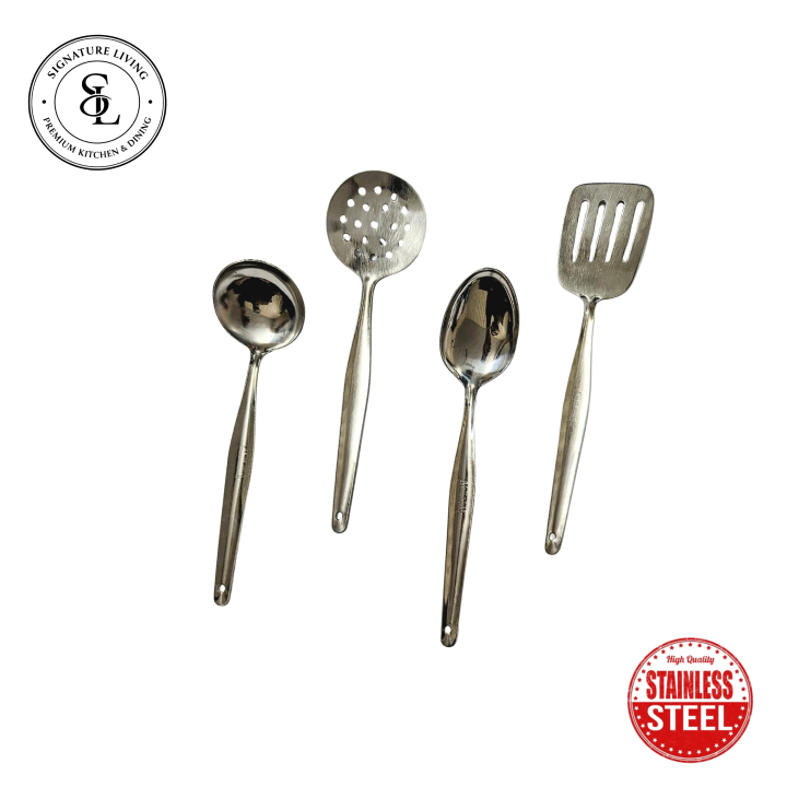 Stainless Steel Mini Kitchen Utensils Set 4 Pcs 11 Inch | Cooking Spoon ...