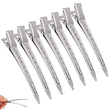 (12PCS) Best quality Hair Clips silver steel For Women and Men Duck ...