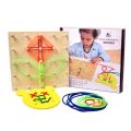 Wooden Geoboard Montessori Toy & Bear Lacing Threading Game Set ...