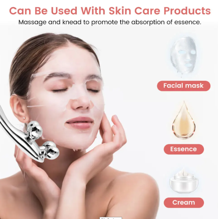 4D Roller Massager Facial Massage Handheld Y Shape Plastic Full Body ...