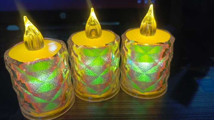 Battery Operated Night Light LED Flameless Fake Candle Light Acrylic ...