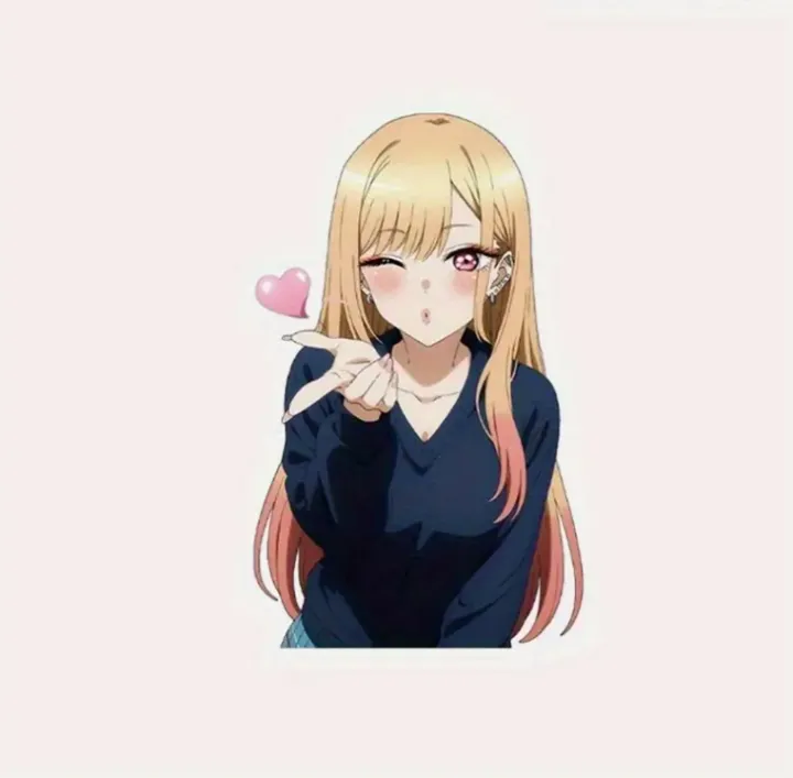 2D Flat, Cute Anime Girl Stickers Half Body Laptop Decals Anime Theme ...