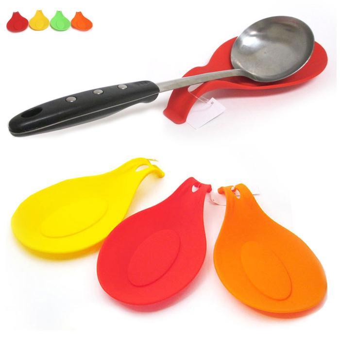 ASM Silicone Spoon Rest Heat Resistant Utensil Holder Cooking Tool Rest ...