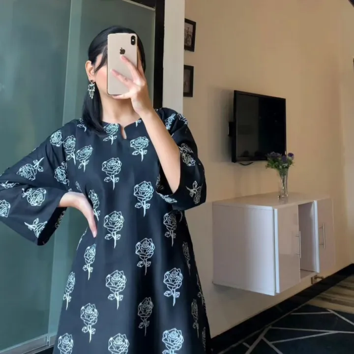 Stylish Era Stitched New Arrival Rose print 2pc dress for women and girls | Daraz.pk