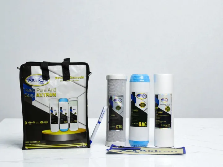 Axtron RO Water Filter Cartridge Set – 10-Inch PPF, GAC & CTO Filters ...