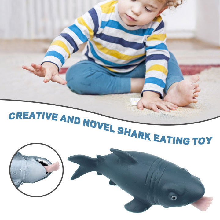 Shark Eating Leg Toy 11.5cm Anti-stress Squeeze Fidget Toy Preschool ...