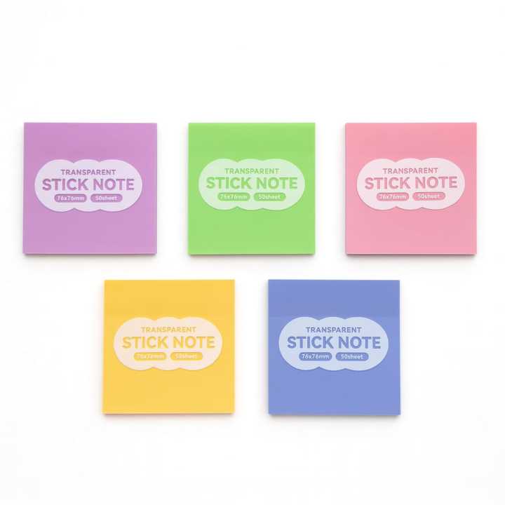 FS Stationers – Transparent Sticky Notes | 76×76 mm | 50 Sheets Each ...