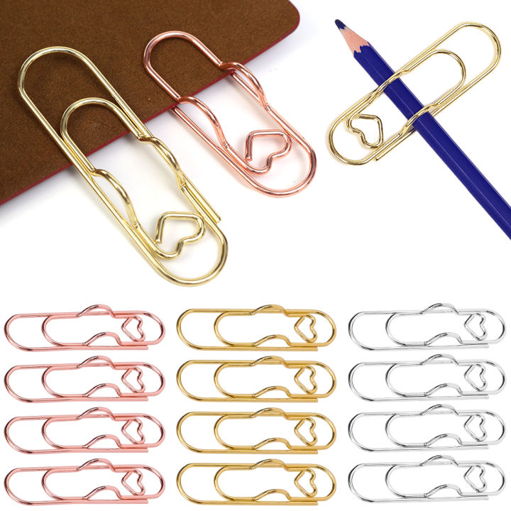 5Pcs Multi-functional Metal Paper Clips with Pen Holder Binder Clips ...