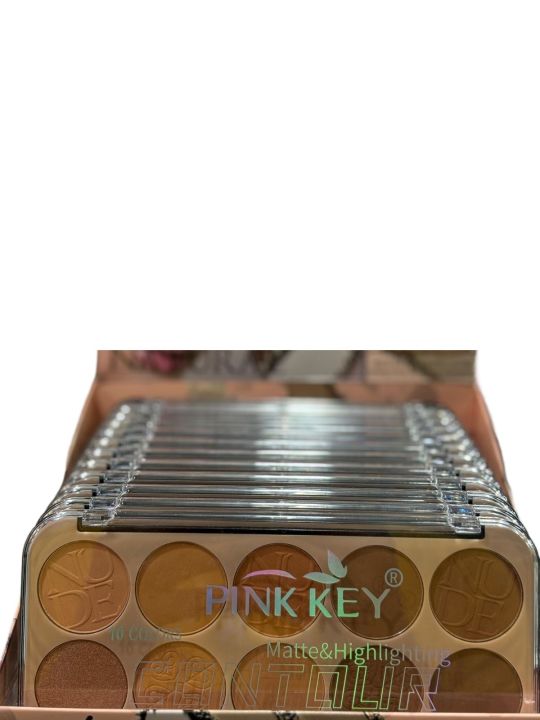 Pink Key Beauty Professional Shiny Highlighter and Contour Palette Kit ...