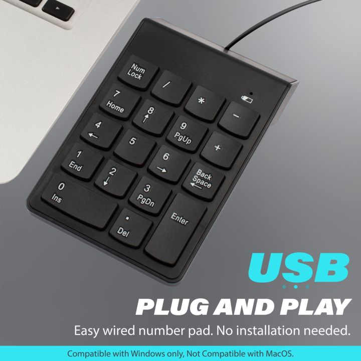 New USB Mini 18-Keys Num Pad Numeric Number Keypad Keyboard for PC ...