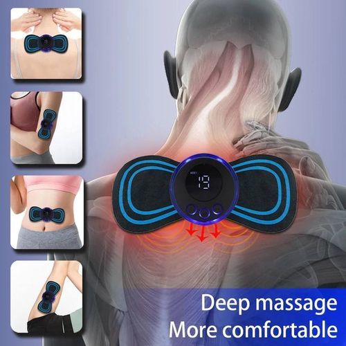 Portable EMS Electric Neck Massager Patch with LCD Display – Mini Pulse ...