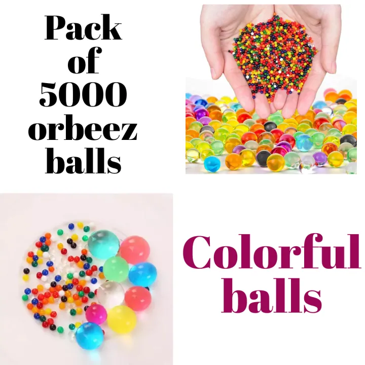Pack of 5000 Colorful Water Beads Orbeez Water Expanding Jel Balls ...