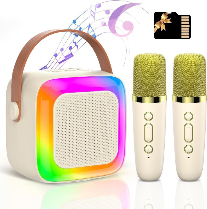 K12 Wireless Mic With Speaker Single / Double RGB 7 Color Dancing Light ...