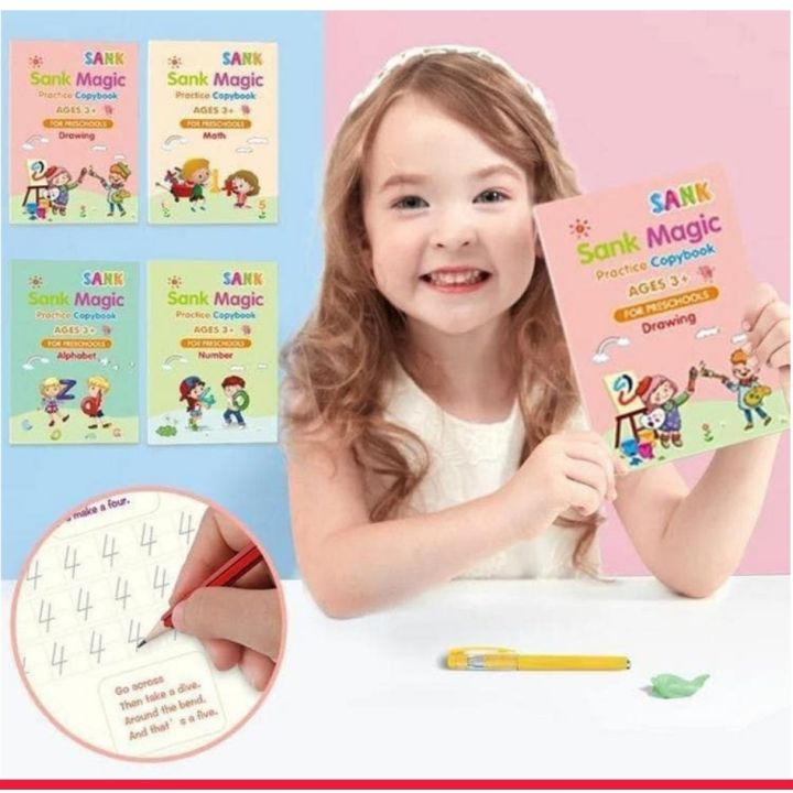Sank Magic for Pre school 3+ year kids for writing, 4 different books ...