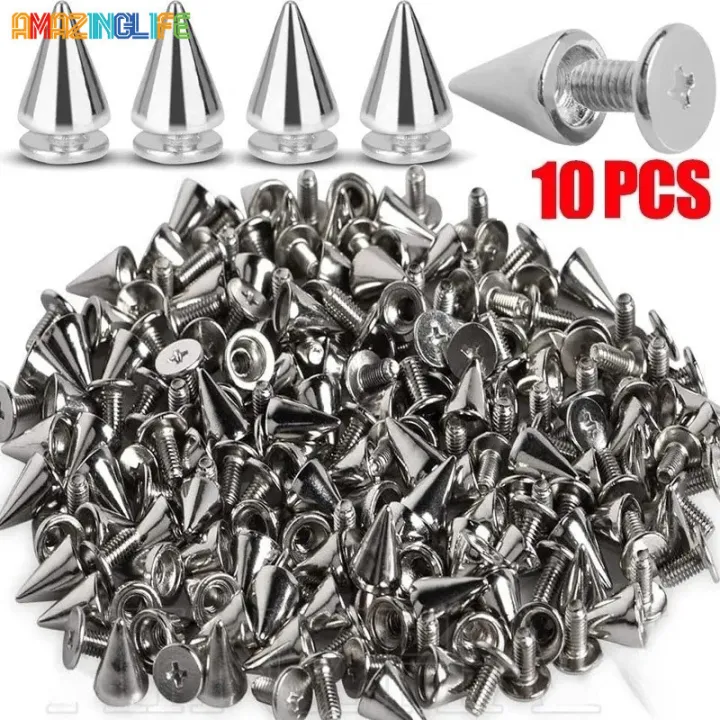 Minimalist Style Sliver Colour Metal Cone Spikes- Metal Gothic Pointed ...
