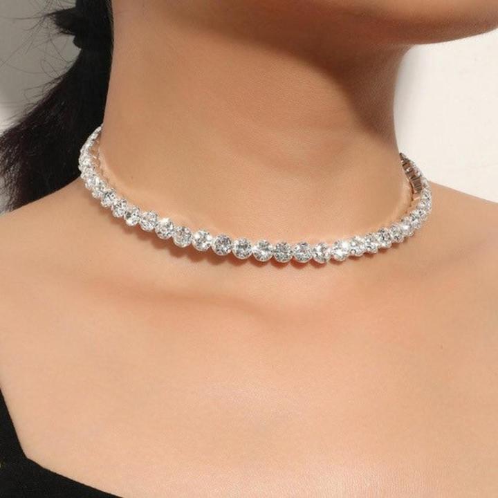 Crystal Rhinestone Choker and Earrings Set - Elegant Bridal Jewelry Set ...