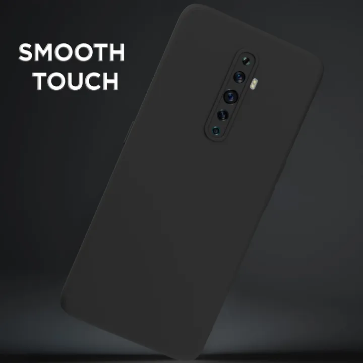 Oppo Reno 2F / 2Z Back Cover Soft Matte Liquid Silicone TPU Black Case ...