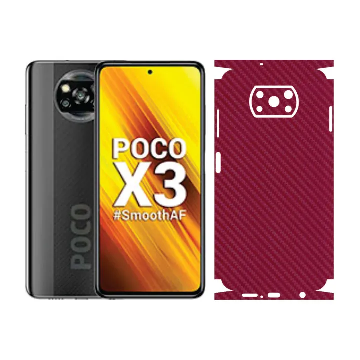Xiaomi Poco X3 Back Paper 360 Carbon Brown Sheet Anti-stain Full ...