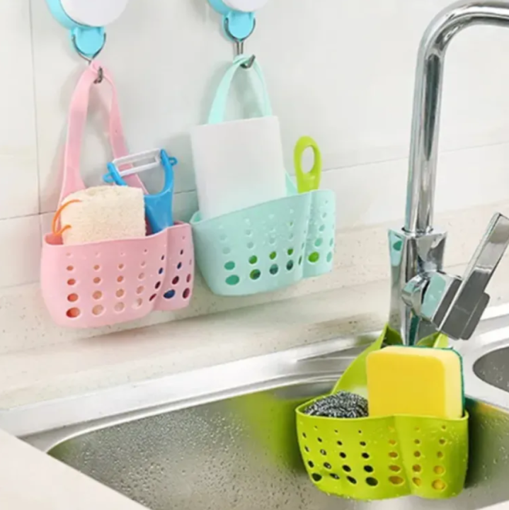 Portable Home Kitchen Bathroom Sink Sponge PVC Hanging Rack Drain Tap ...