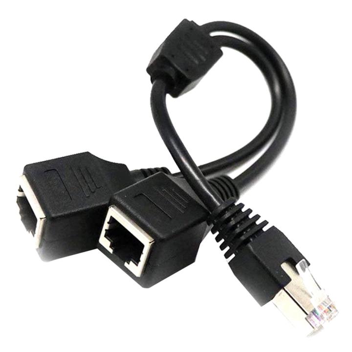 2X RJ45 1 Male to 2 Female Ethernet Splitter Cable for Super Cat5, Cat6 ...