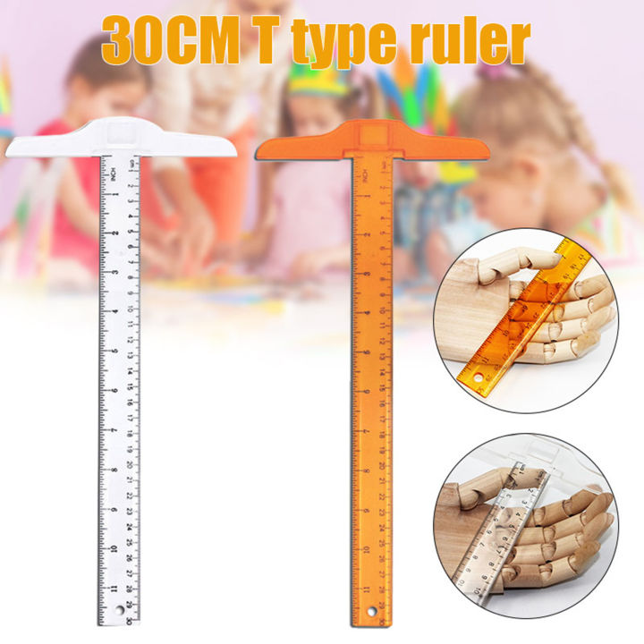 12Inch/30cm Plastic T Square Ruler Double Side Measuring Drafting Tool ...