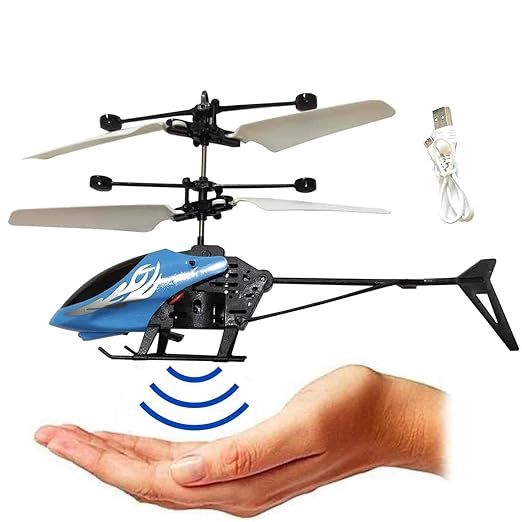Hand Induction Control Helicopter Toy - Blue with Infrared Sensor ...