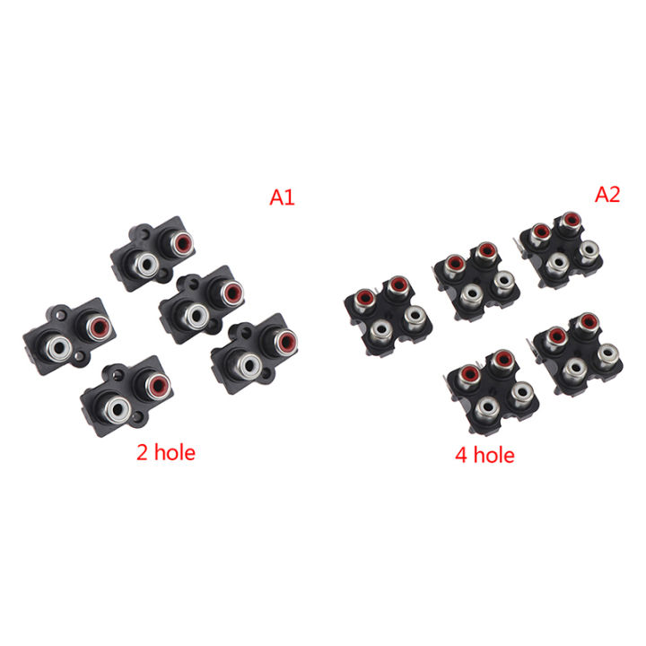 5Pcs 2/4 hole RCA Female Stereo audio Jack AV Audio input socket ...