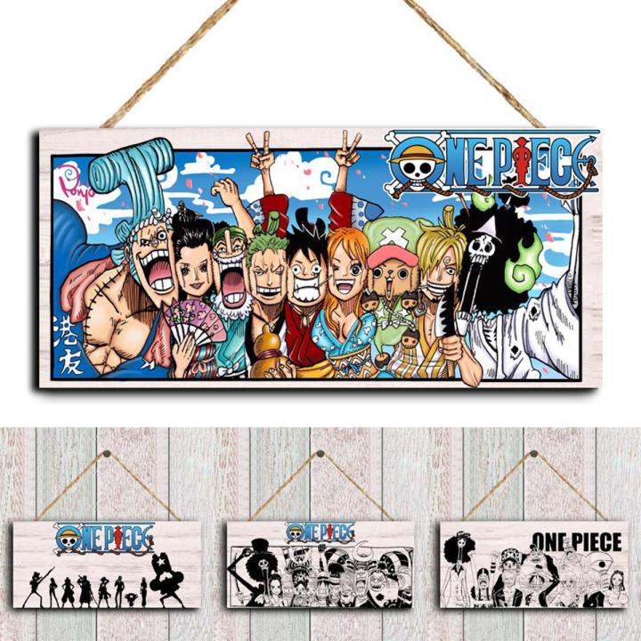 One Piece Luffy Straw Hat Pirates Room Sign Gift Decoration Wooden Sign ...